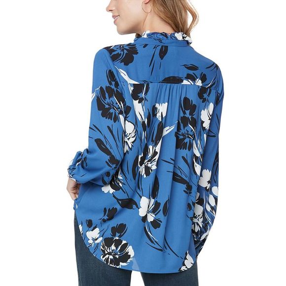 NYDJ | Tops | Nydj Womens Ruffle Neck Blouse | Poshmark